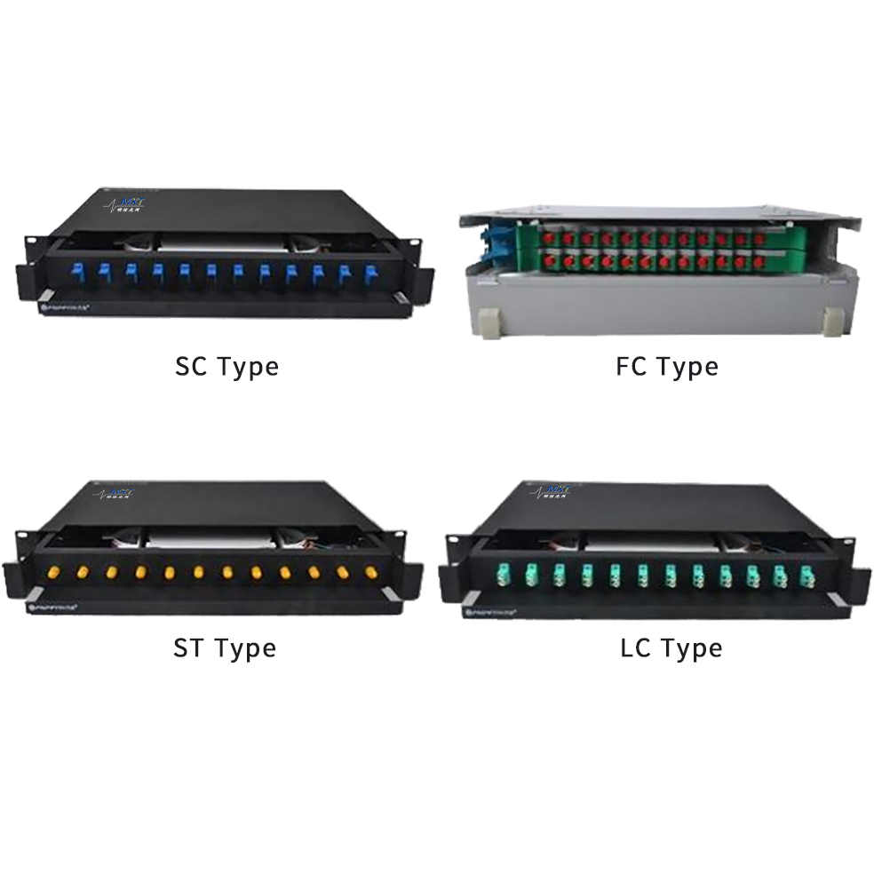 1U Fiber Optic Patch Panel Rack Mount 12 Core Blank ODF With SC ...